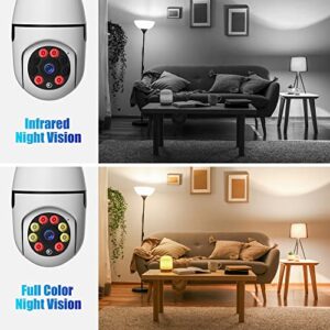 Light Bulb Security Camera Wireless Outdoor - 2.4GHz/5GHz WiFi 360 Surveillance Indoor Socket Security Camera Camera Real-time Motion Detection Alerts Two Way Talk Night Vision 32G SD Card Included