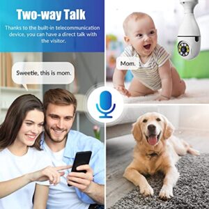 Light Bulb Security Camera Wireless Outdoor - 2.4GHz/5GHz WiFi 360 Surveillance Indoor Socket Security Camera Camera Real-time Motion Detection Alerts Two Way Talk Night Vision 32G SD Card Included