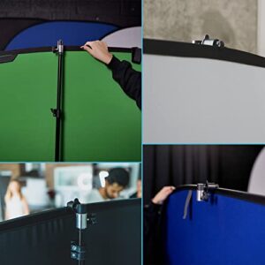 Fovitec 7'6" Spring Cushioned Collapsible Background Stand Kit with Clip for Pop Up Backdrops, Chroma Key Green Screens, and Foldable Disc Reflectors