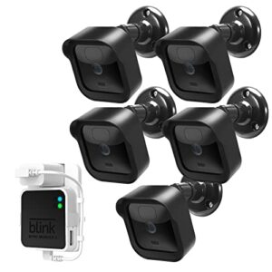 all-new blink outdoor camera wall mount, weatherproof protective housing and 360 degree adjustable mount with blink sync module 2 mount for blink outdoor security camera system (black 5pack)