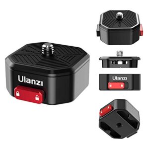 ulanzi claw quick release plate tripod qr camera mount adapter, quick setup kit with 1/4” screw for canon/sony/nikon cameras/zhiyun/feiyu/dji/moza stablizers switch between tripod/monopod/slider