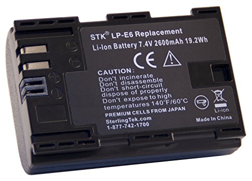 STK LP-E6 Battery for Canon LP-E6N LPE6 Promaster LP-E6NH EOS R R5 R6 R7 5D Mark II III and IV 90D 70D 5Ds 6D 5Ds 80D 7D 60D, 5Ds MKii, MKii MKiii MKiv, 5D4 LPE6N LPE6NH, LP E6 E6N E6NH Accessories