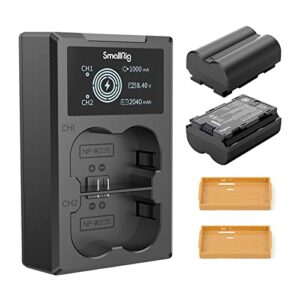 smallrig np-w235 battery charger set for fujifilm np-w235 battery, double slot np-w235 charger for fujifilm x-t5, x-t4, gfx 100s, x-h2s, for fujifilm gfx 50s ii, vg-xt4, 2040mah – 3822