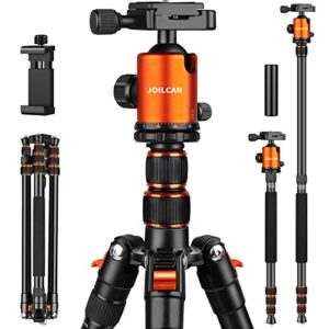 camera tripod, 80/84 inches heavy duty tripod for camera and phone, 82″ camera monopod tripod, dslr binoculars spotting scope camcorders video tripod stand, 360 degree ball head, 35 lbs loads