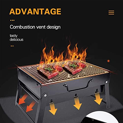 Charcoal Barbecue Grill Portable Folding BBQ Grill Barbecues Outdoor Charcoal Barbecue Desk Cooking for Picnic Garden Terrace Camping Travel Suitable for 3 to 5 People