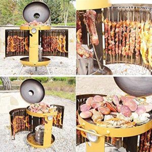 NEWCES Safety Certification Big Charcoal Barbecue Grill BBQ w/2 Grids Adjustable Ventilation Barbecue Smoker Grill for Picnic Camping Garden & Beach Party