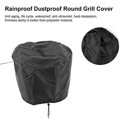 Vakitar Outdoor Garden Grill Cover Rainproof Dustproof UV Protector Barbecue Round Cover 52x37cm Durable Barbecue Cover