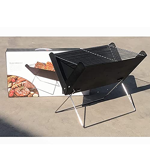 DIH Portable Folding Backpack Camping Grill, Portable Charcoal Folding Backpack BBQ Grill Barbecue Desk Tabletop Outdoor Steel Smoker BBQ for Picnic Garden Terrace Camping Travel