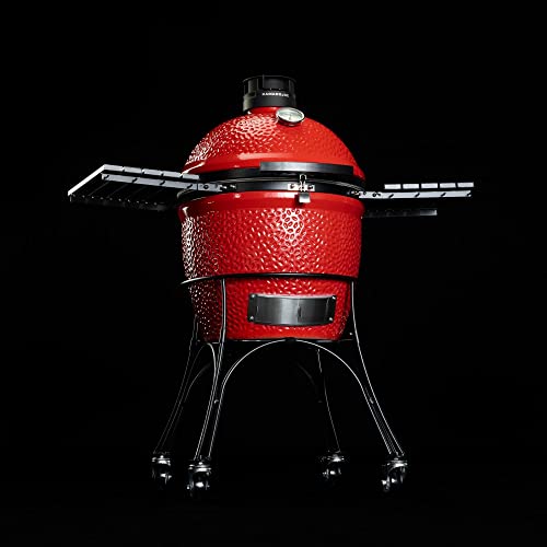 Kamado Joe KJ23RHC Classic Joe II 18-inch Charcoal Grill with Cart and Side Shelves, Blaze Red