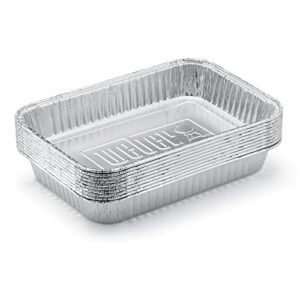 weber aluminum drip pans, 5 x 1.4 x 7.5 inches, set of 10