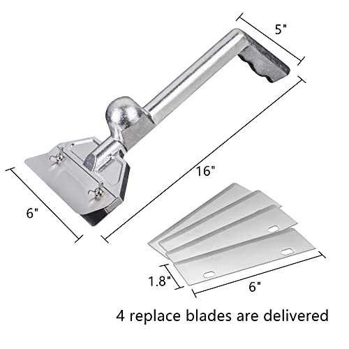 Grill Scraper W/ 5 Blades , Heavy Duty Rust Flat Top Grill Accessories with Blade Replacements , Commercial Griddle Scraper User-Friendly Barbecue Grill Cleaning Tool for Restaurants, Bars, Diners