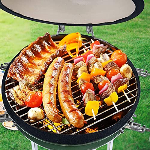 WHNB Ceramic Charcoal Grills Multifunctional Outdoor Garden Grill Without Side Table for BBQ, Camping and Picnic （13 Inch Black）