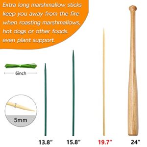 BLUE TOP Bamboo Marshmallow Grilling Sticks Smores Skewers 19.7 Inch 5mm Thick 60 PCS Extra Long Heavy DutyWooden Skewer BBQ Hot Dog Skewer,Great for Camping,Parties,Weddings and Plant Stakes.