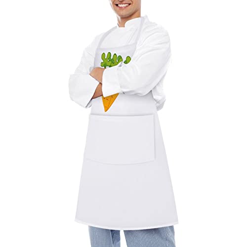 Adjustable Bib Apron with 2 Pockets Funny Garden Carrots Chef Kitchen Cooking Aprons for Women Men Restaurant BBQ Painting