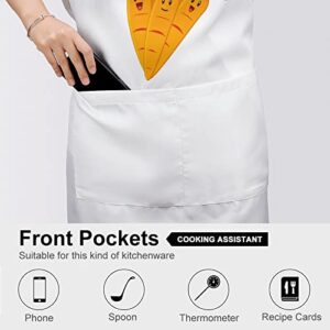 Adjustable Bib Apron with 2 Pockets Funny Garden Carrots Chef Kitchen Cooking Aprons for Women Men Restaurant BBQ Painting