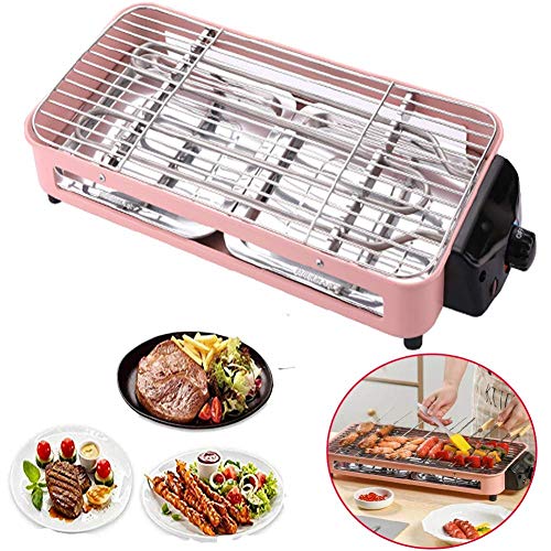 Indoor Barbecue Griddle with Non-Stick Coating Grill Plate，1500W Adjustable Temperature Control Mini Portable Barbecue Grill for 3-10 Persons， for Outdoor Picnic and Home Garden Camping Useful