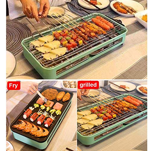 Indoor Barbecue Griddle with Non-Stick Coating Grill Plate，1500W Adjustable Temperature Control Mini Portable Barbecue Grill for 3-10 Persons， for Outdoor Picnic and Home Garden Camping Useful