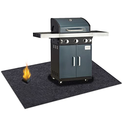 Under Grill Gear Flame Retardant Mats,Barbecue Grilling for Gas,Absorbing Oil Pads,Reusable Durable Washable Floor Mat Protect Decks ,Patios, Grease Splatter,Messes (Grill Mats:37.4inches x 58inches)