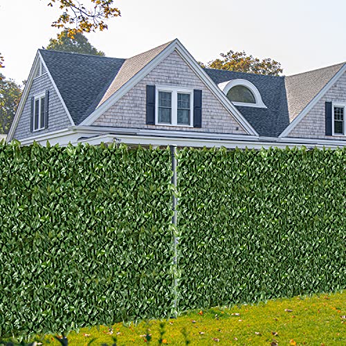 FLORALEAF Artificial Ivy Privacy Fence Screen 39''x117'' Artificial Hedge Leaf and Faux Ivy Vine Leaf Fence Wall Decoration for Outdoor Garden, Yard Decore