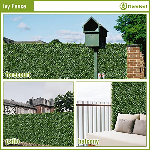 FLORALEAF Artificial Ivy Privacy Fence Screen 39''x117'' Artificial Hedge Leaf and Faux Ivy Vine Leaf Fence Wall Decoration for Outdoor Garden, Yard Decore