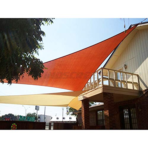 Windscreen4less Sun Shade Sail Canopy 12' x 12' x 12' in Orange with Commercial Grade for Patio Garden Outdoor Facility and Activities - Hardware Kits Included