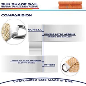 Windscreen4less Sun Shade Sail Canopy 12' x 12' x 12' in Orange with Commercial Grade for Patio Garden Outdoor Facility and Activities - Hardware Kits Included