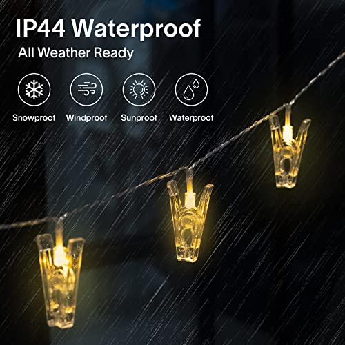 String Lights LED Clip Outdoor Indoor Decoration Screen House & Bubble Tent for Gazebo Patio Garden Backyard Christmas Festival Party Battery Powered (NOT Including), 9.8ft with 20 Bulbs, Pack of 2