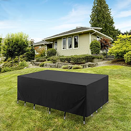 Restland Patio Furniture Covers Waterproof Heavy Duty Covers for Outdoor Table and Chair, Durable UV Resistant Snow Protection Couch Set Covers for Rainy Day,Black,82.67*43.3*27.55 Inches