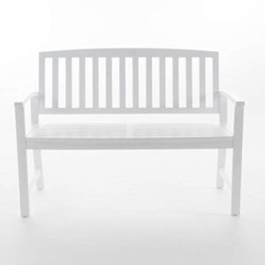 Christopher Knight Home Loja Outdoor Acacia Wood Bench, Pu White