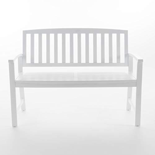 Christopher Knight Home Loja Outdoor Acacia Wood Bench, Pu White