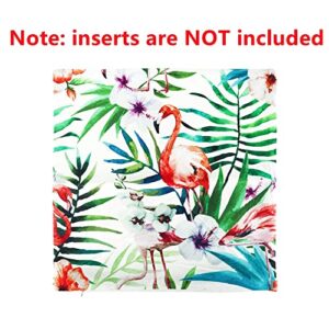 Tropical Green Plants Pillows Case Outdoor Cushions for Garden Furniture Garden Cushions Linen Cushion Covers 18x18 Inches Set of 4 Living Room Sofa Pillows Cushions 45x45 cm