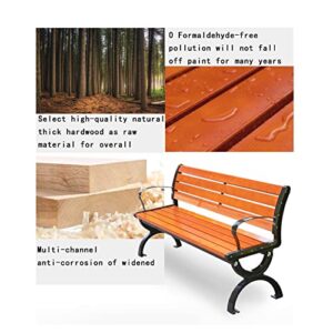 SEKEED Outdoor Benches Cast Aluminum Preservative Wood 67IN(170CM) Patio Garden Bench Perfect for Backyard, Lawn, Porch, Path