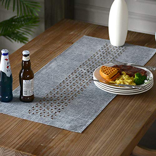 ARTABLE Rectangle Table Runners Fabric Home Garden Table Runner with Well-Trimmed Edge for Picnics Indoor and Outdoor Dining Holiday Long Tables (Gray, 16 x 28 Inch)