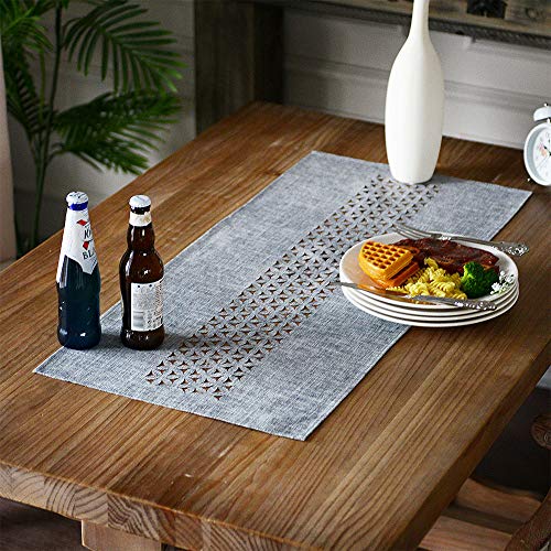 ARTABLE Rectangle Table Runners Fabric Home Garden Table Runner with Well-Trimmed Edge for Picnics Indoor and Outdoor Dining Holiday Long Tables (Gray, 16 x 28 Inch)