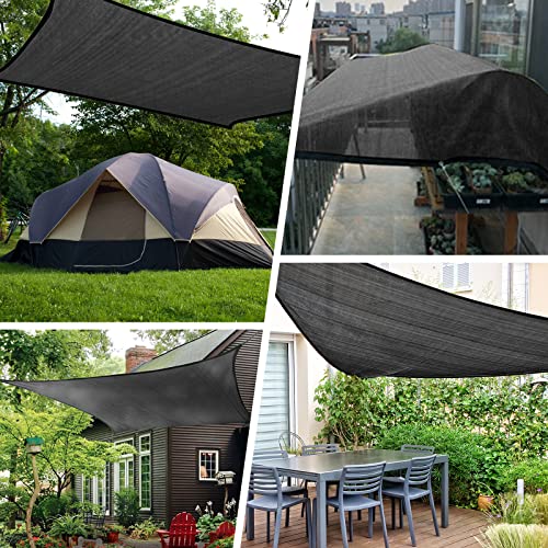 TUPARKA 90% Shade Cloth Mesh Tarp 6.5ftX10ft Sunblock Shade Cloth Net Black Mesh Shade Cloth for Patio Garden Kennel Greenhouse Plant