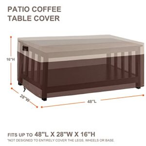 ELEXTYLE Patio Coffee Table Cover,Waterproof Patio Furniture Cover 48 X 28 X 16 Inch,600D Heavy Duty Rectangular Outdoor Table Cover,Weather Resistant for Outside Table Cover