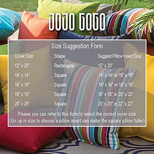 JOJOGOGO 12x20 Outdoor Lumbar Pillow Insert Waterproof Set of 4 Outdoor Lumbar Pillows for Patio Furniture Garden Swing and Front Porch