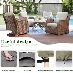 BRIVIC Patio Furniture Covers Waterproof for Chair, Outdoor Lawn Chair Covers Fits up to 32W x 37W x 36H inches(2Pack), Grey