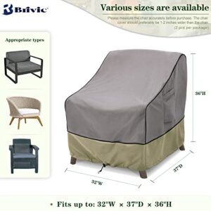 BRIVIC Patio Furniture Covers Waterproof for Chair, Outdoor Lawn Chair Covers Fits up to 32W x 37W x 36H inches(2Pack), Grey