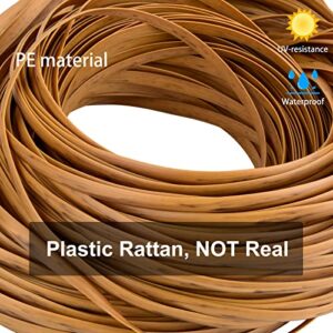 Feyart 40m/131ft 7mm Light Wood Wicker Repair Kit, PE Rattan Repair Kit for Wicker Chair Fixing, Patio Furniture Repair