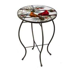 new creative evergreen garden seasonal cardinals glass table