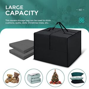 boyspringg Outdoor Cushion Storage Bag, 32''x32''x24'', Patio Cushion Storage Bag 420D Oxford Cloth Waterproof , Cushion Storage Bag for Patio Furniture, Cushion, Pillow etc.（Black）