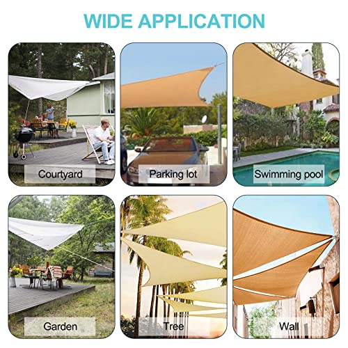 HOMPER M6 Awning Attachment Set, Heavy Duty Sun Shade Sail Stainless Steel Hardware Kit for Garden Triangle and Square, Rectangle, Sun Shade Sail Fixing Accessories