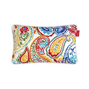 Pcinfuns Outdoor Lumbar Pillow Covers,Patio Garden Decorative Pillow Cover,Fade-Resistant Pillowcase 12x20 Inch for Outdoor Home Patio Coach Sofa,Paisley Multi,Pack of 2