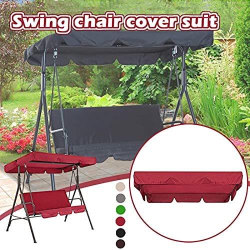 JHGF Patio Swing Canopy Fabric Waterproof Top Cover Cloth, Replacement Canopy Cover, All Weather Protection Outdoor Garden Furniture Covers for 2/3-Seater Chair Awning Glider Swing Cover