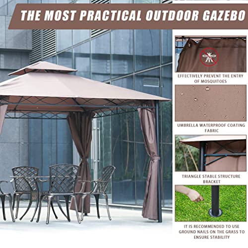 FDW Canopy Tent Gazebo 10' X 13' Grill Gazebo for Patios BBQ Outdoor Patio Large Garden Top Gazebo with Sidewall Party Tent