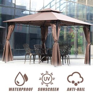 FDW Canopy Tent Gazebo 10' X 13' Grill Gazebo for Patios BBQ Outdoor Patio Large Garden Top Gazebo with Sidewall Party Tent