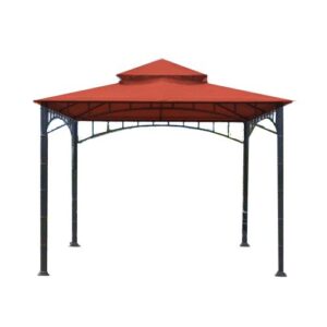 garden winds replacement canopy top cover for summer veranda gazebo – riplock 350 – terra cotta – top tier 36″ x 36″, bottom tier 128″ x 128″