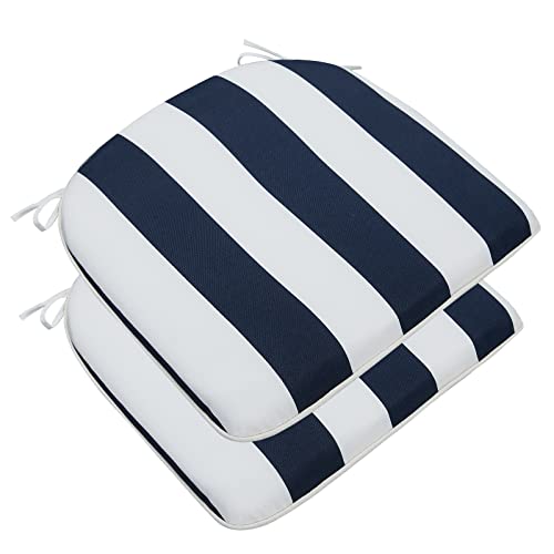 JMKaixin Pack of 2 Outdoor Seat Cushions, Patio Chair Cushions 16"x17" with Ties for Patio Furniture Chairs Home Garden Decoration