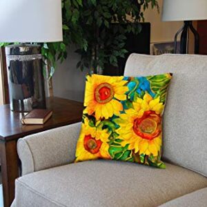 Toland Home Garden Decorative Sunny Sunflowers Summer Fall Autumn Floral 18 x 18 Inch Pillow Case (2-Pack)